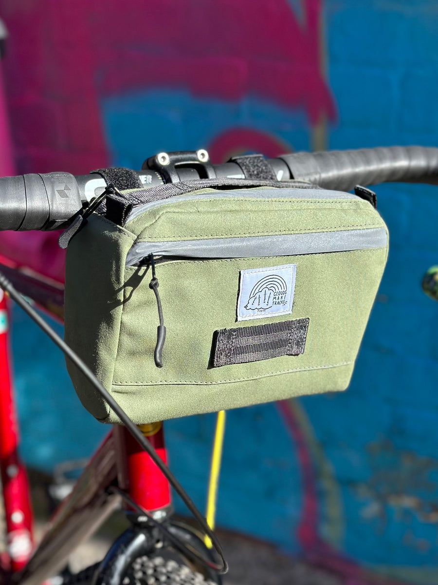 Clouds Make Tracks Le Snack (Handlebar Bag) — Khaki | The Rocket Surgeon